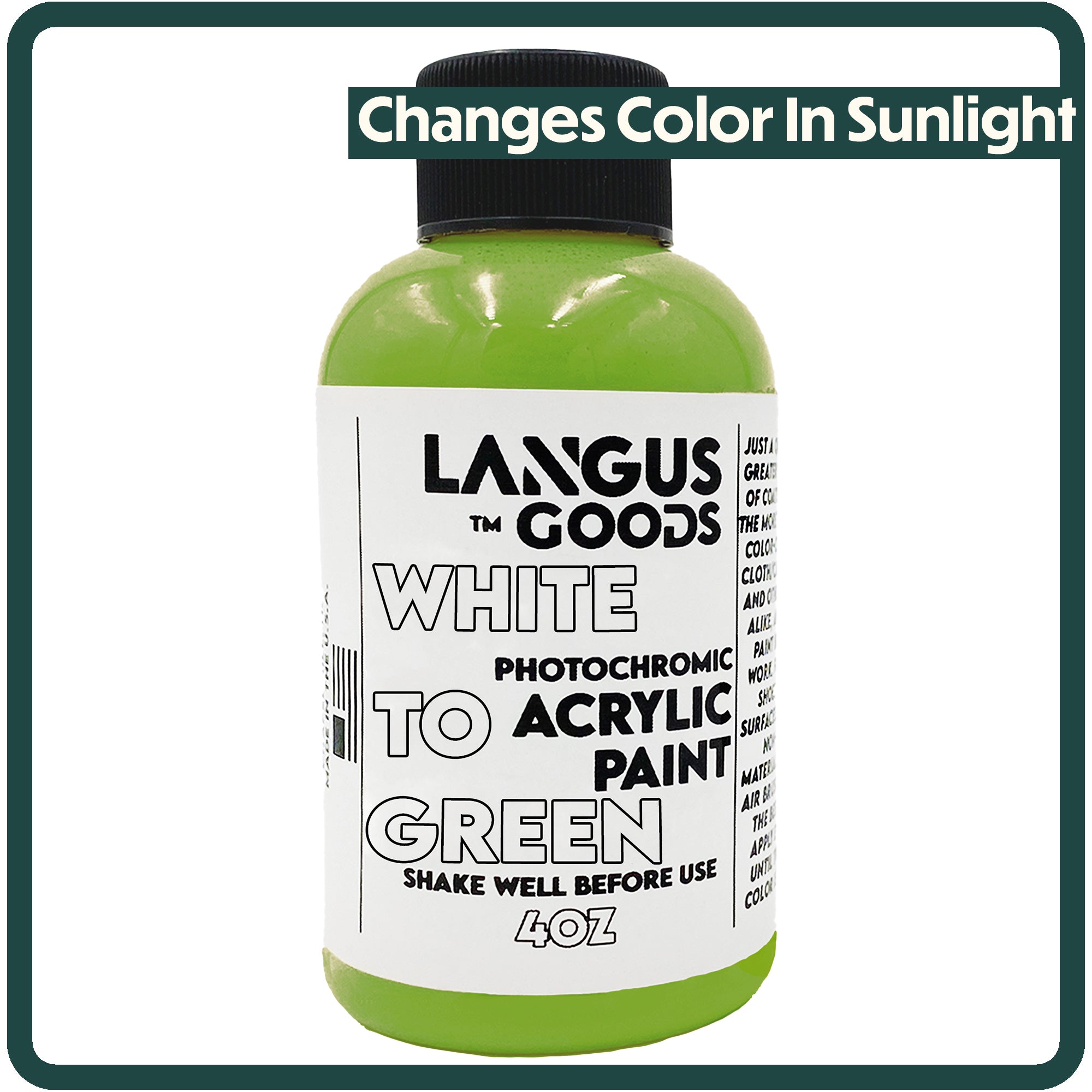 White to Green Photochromic Fabric & Airbrush Paint – Langus Goods